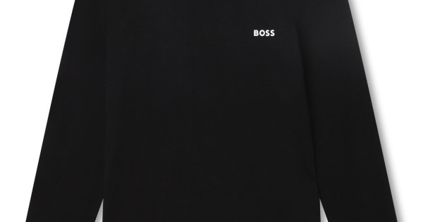 Boss Παιδική Βαμβακερή Μπλούζα Μαύρη